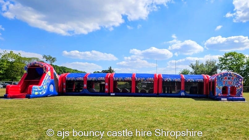 150ft Mega Assault Course Hire | Inflatable Obstacle Course Shropshire