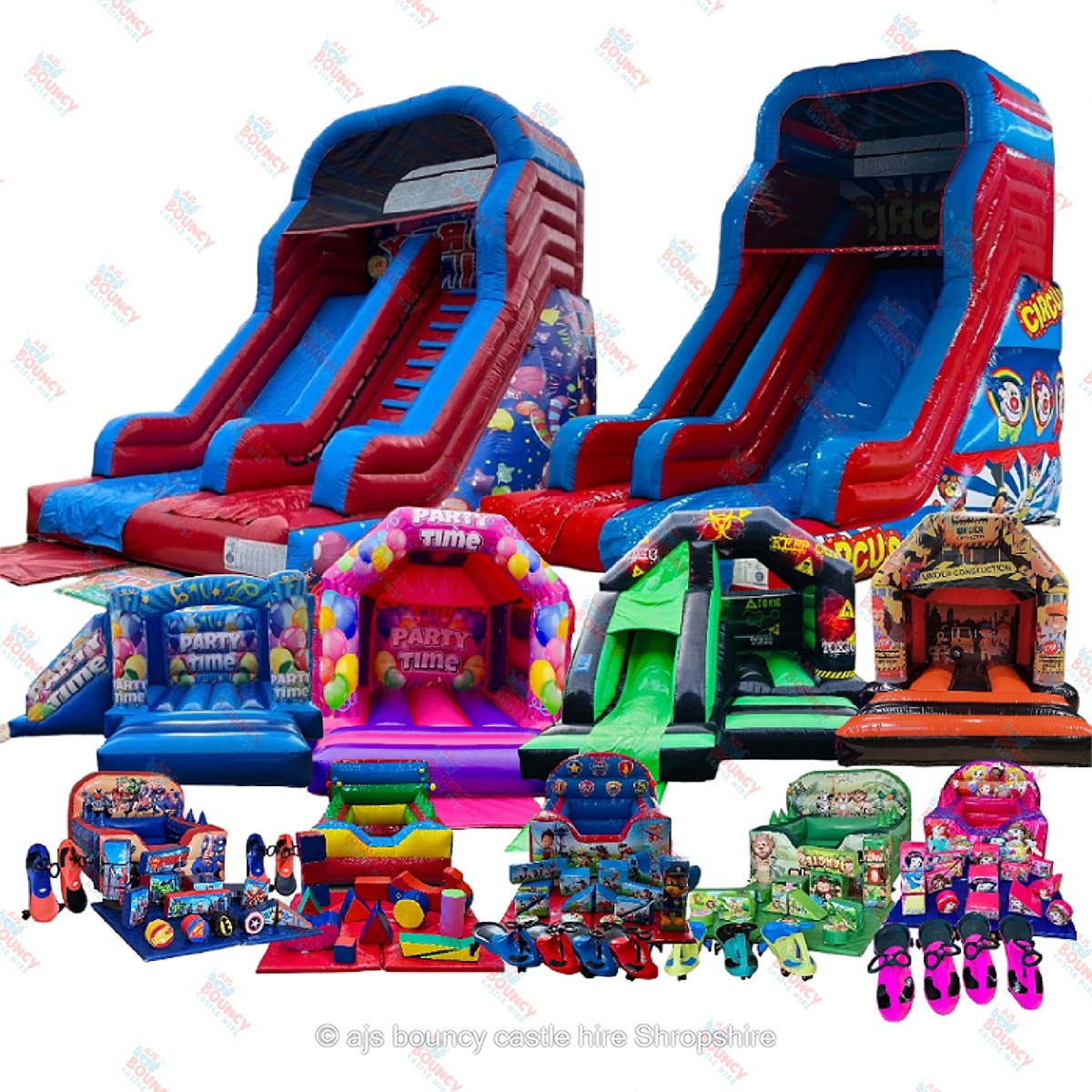 AJS Inflatable Package Deals: Mega Slide, Bouncy Castle, and Soft Play
