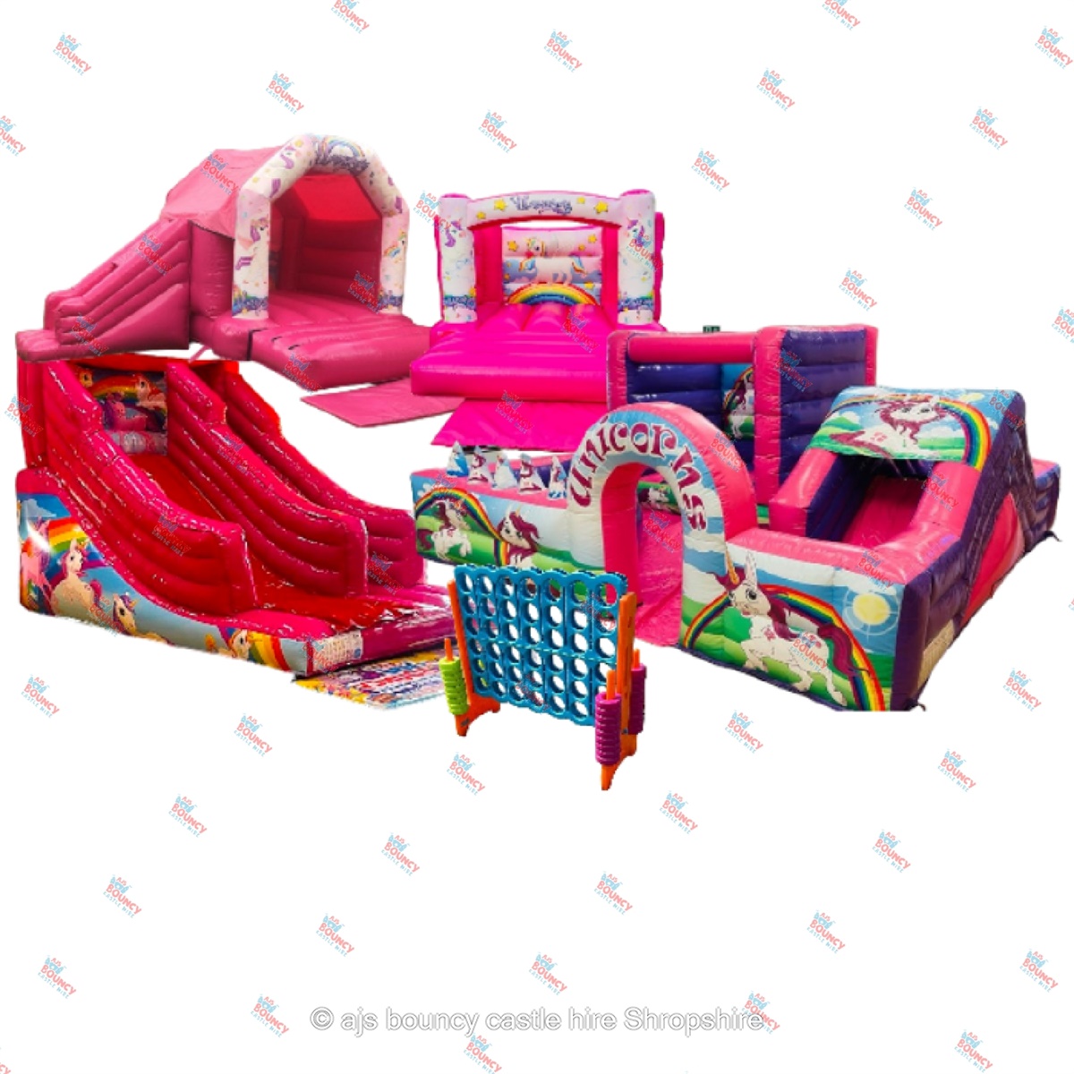 Unicorn Theme Bouncy castles by AJS Bouncy Castle Hire in Telford
